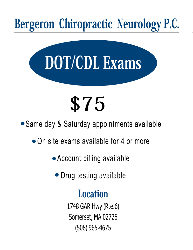 DOT & CDL Exams – Bergeron Chiropractic Neurology P.C.